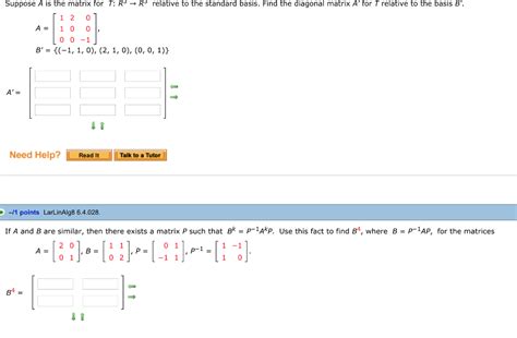 Solved Suppose A Is The Matrix For T R3 → R3 Relative To