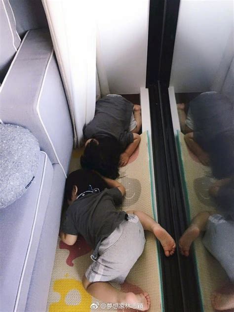 林志颖晒双胞胎儿子照片 趴地“寻找”滑稽可爱手机新浪网