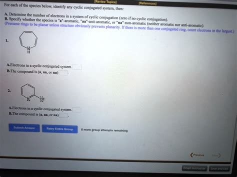 Solved Introduction For Each Of The Species Below Identify Any Cyclic Conjugated System Then