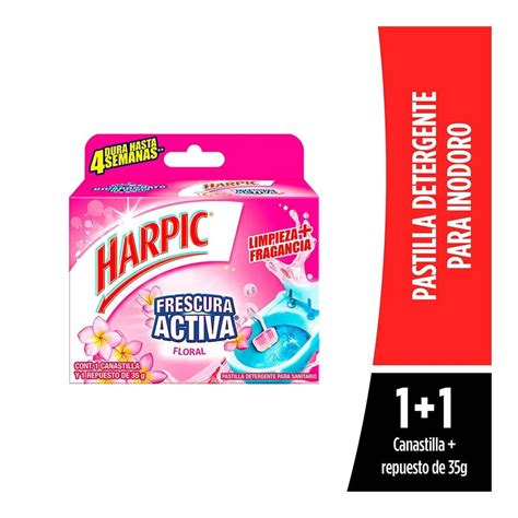 Canastilla Para Inodoro Harpic Frescura Activa Floral De 35 G 1