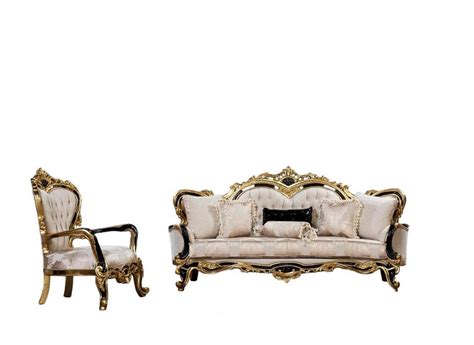 Jvmoebel Sofa Sofagarnitur Klassische Luxus Sofas Sessel Wohnzimmer Set