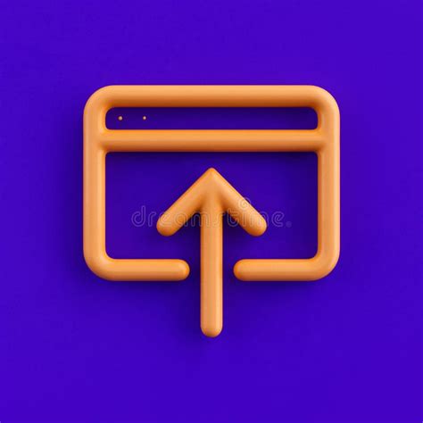 3d Icon Open In Browser Outline Yellow Arrow Icon Direction Symbol