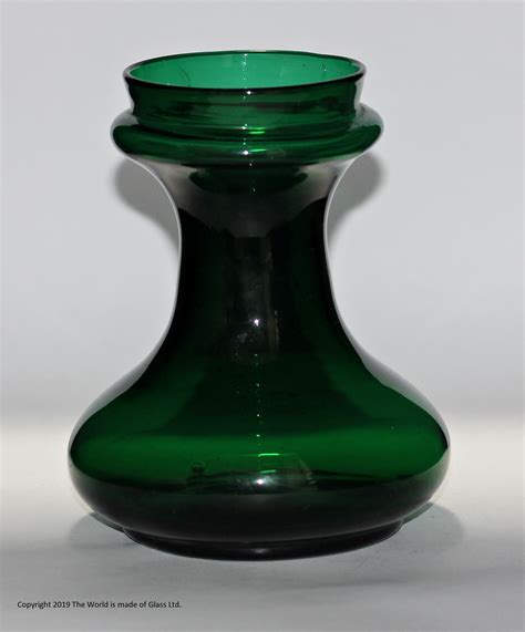 Late Victorian Hyacinth Vase Green 19th Century Glass