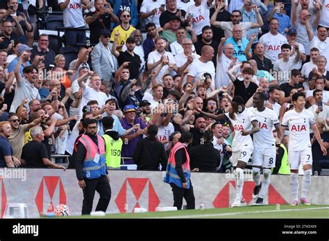 Pape Matar Sarr Of Tottenham Hotspur Celebrates After He Scores For 1 0