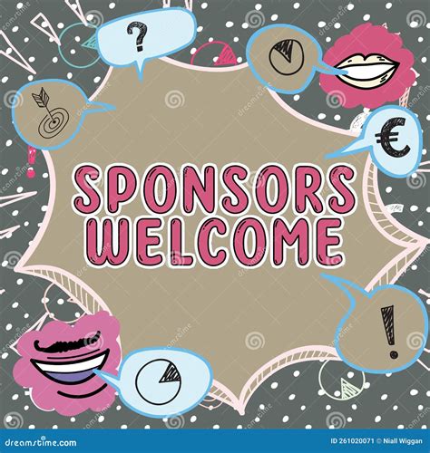 Handwriting Text Sponsors Welcome Business Approach Greet Advertiser That Supports A Business