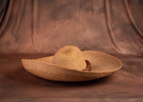 Vintage Straw Sombrero W Embroidered Brim — Old West Collector