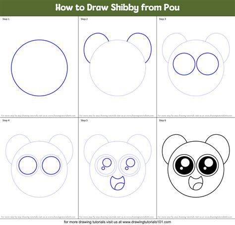 How To Draw Shibby From Pou Pou Step By Step