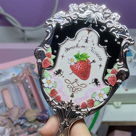 Flower Knows Strawberry Rococo Series Hand Holding Mirror T2939