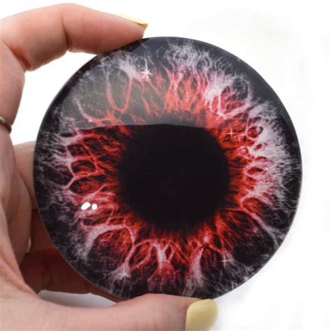 Large 78mm Red Demon Glass Eyes Handmade Glass Eyes
