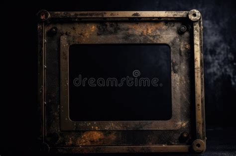 Metal Detector Frame Over Black Background With Grunge Texture Stock Illustration Illustration
