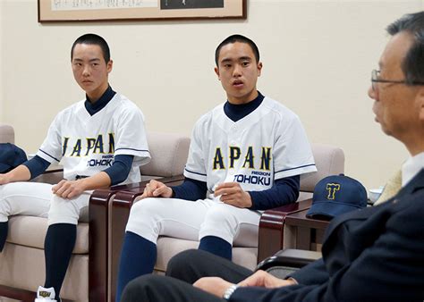 感謝を力に勝利誓う 花巻リトルの2人表敬 日台会長盃国際野球｜iwanichi Online 岩手日日新聞社