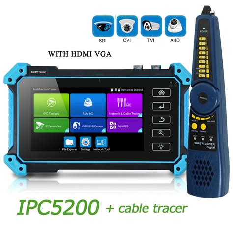 Ip Camera Tester Ipc 5200c Plus 5 Inch Ips Touch Screen H 265 4k 8mp Pomiacam