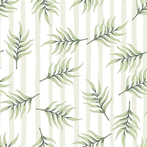 Fern Leaf Wallpaper Abstract Exotic Plant Seamless Pattern Tropical