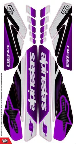 Kit Graficos Calcomania Alpinestar Morado Para Moto Bera Sbr Mercadolibre