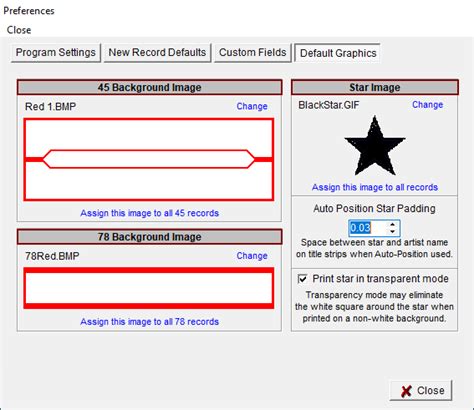 Main Screen Preferences Default Graphics
