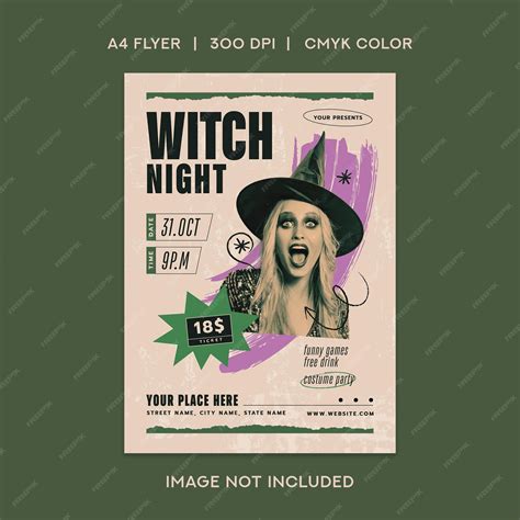 Premium Vector Halloween Witch Party Flyer