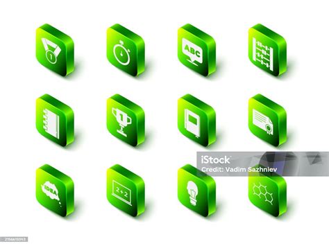 Set Stopwatch Alphabet Abacus Certificate Template Chemical Formula Book Light Bulb With Concept