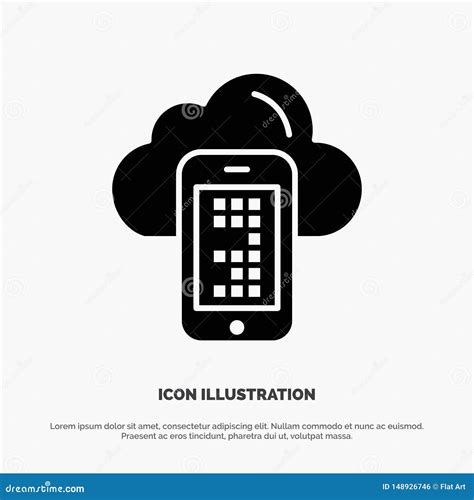 Cloud Computing Mobile Cell Solid Black Glyph Icon Stock Vector Illustration Of Mobility