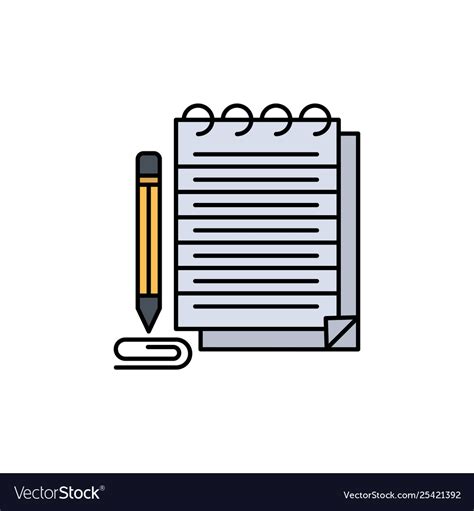 Notepad Notebook Pad Novel Flat Color Icon Icon Vector Image