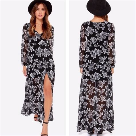 Lucca Couture Dresses Lucca Couture Sheer Maxi Floral Dress Poshmark