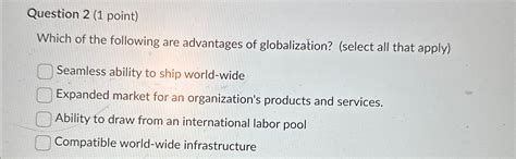 Solved Question 2 1 ﻿point Which Of The Following Are