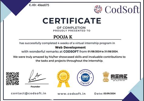 Pooja K On Linkedin Codsoft Cip