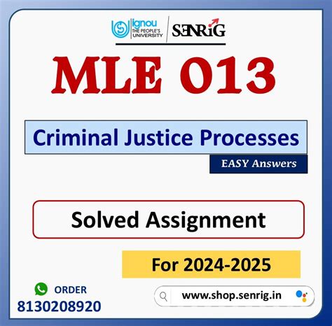 Mle 013 Criminal Justice Processes Solved Assignment 2024 25