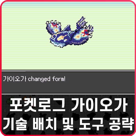 포켓로그 가이오가 기술 스킬 성격 포케로그 원시가이오가 공략 네이버 블로그