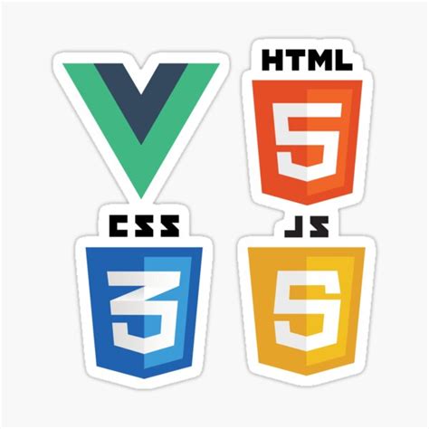 Web Programming Vue Html Css Javascript Logo Sticker For Sale By Developerfriday Redbubble