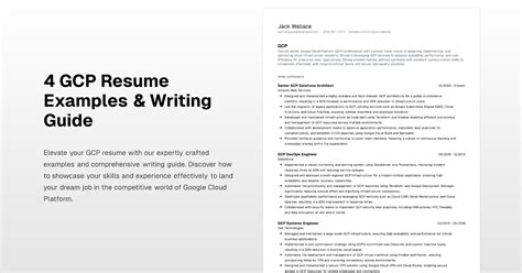 4 Gcp Resume Examples And Writing Guide