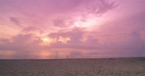 Timelapse Natural Beautiful View Of Sea White Sand Beach In Sunny Day In South Of Thailand