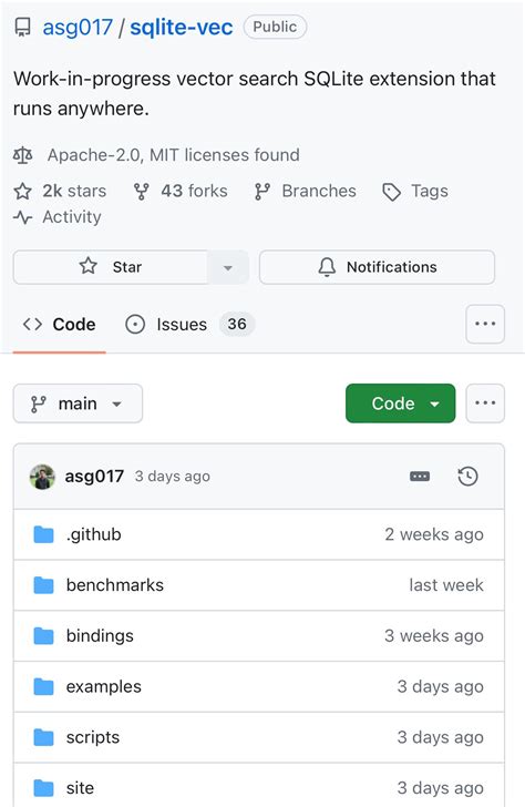 求索 的想法 Sqlite Vec轻量型向量数据库来了 Sqlite Vec是一个用于向量搜索、无任何依赖的sqlite扩展，完全写在