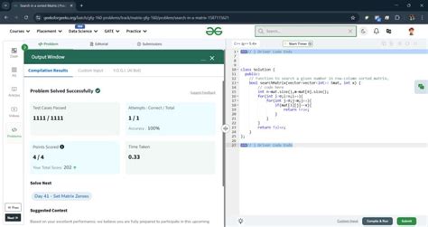 Gfg160daysofcoding Codingchallenge Day40 Searchinasortedmatrix