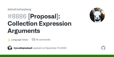 Proposal Collection Expression Arguments Dotnet Csharplang Discussion Github