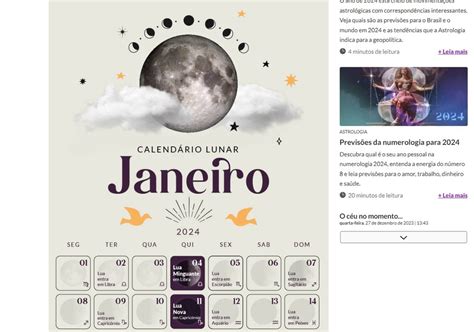 Fases Da Lua Janeiro 2024