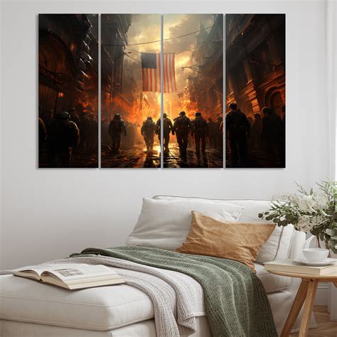 Ebern Designs Fireman Heroes In Action Iii Fireman Canvas Wall Art