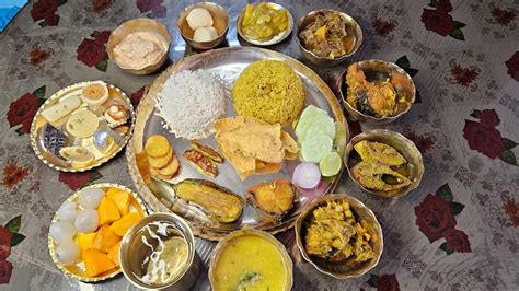 জামাইষষ্ঠী তে স্পেশাল লাঞ্চ থালি। Bengali Hilsa Katlakaliya Pulao