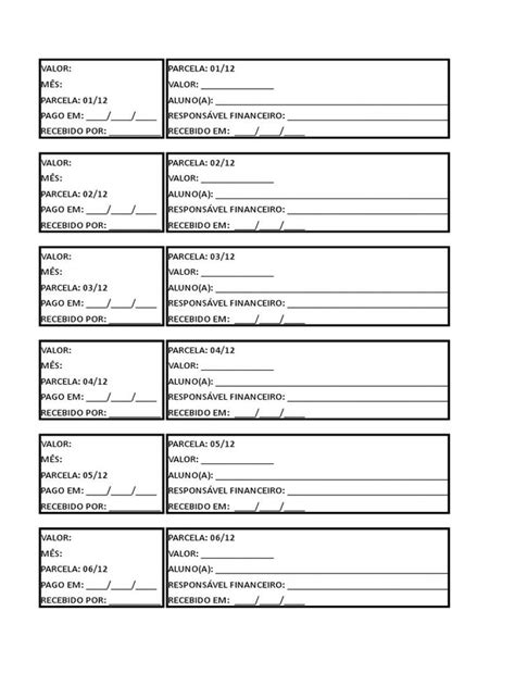 Carne De Pagamento Pdf Business Bilhete De Rifas Modelo De
