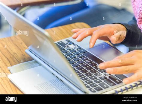 College Babe Typing Hi Res Stock Photography And Images Alamy