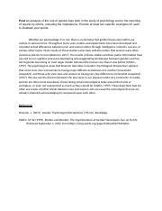 WK Discussion Docx Post An Analysis Of The Role Of Gender Bias Both In The Study Of