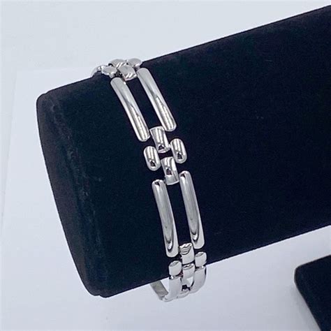 Monet Jewelry Vintage Monet Silver Tone Link Bracelet 97s1980s