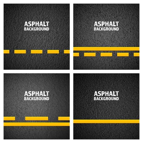 Premium Vector Asphalt Road With Yellow Lane Marking Concrete Highway