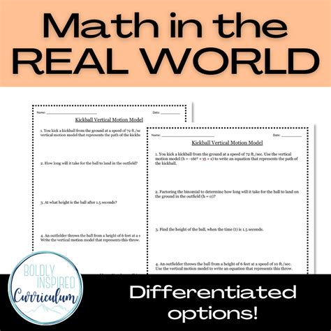 Vertical Motion Worksheet Classful