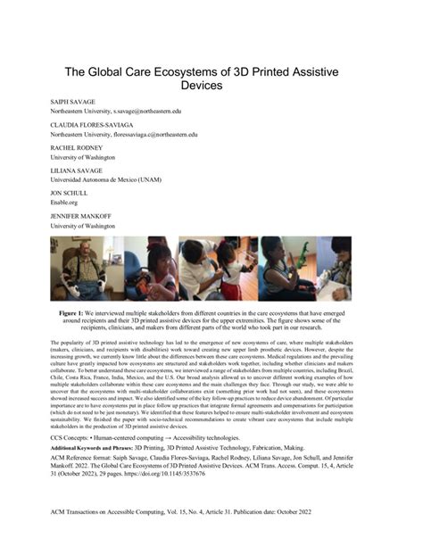 The Global Care Ecosystems Of 3d Printed Assistive Devices Deepai