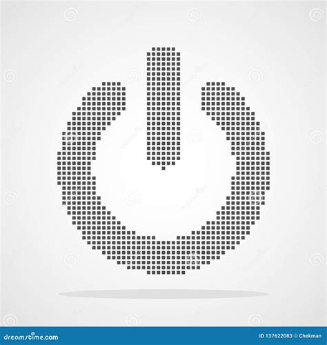 Pixel Art Design Of Power Button Vector Illustration Stock
