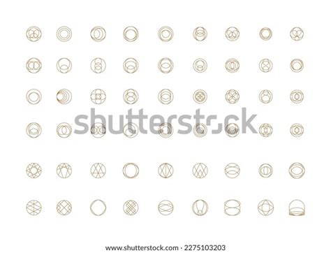 Minimal Circle Logo Outline Vector Set Stock Vector Royalty Free