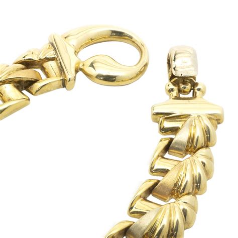 18 Karat Yellow Gold Ornate Custom Link Collar Necklace For Sale At 1stdibs