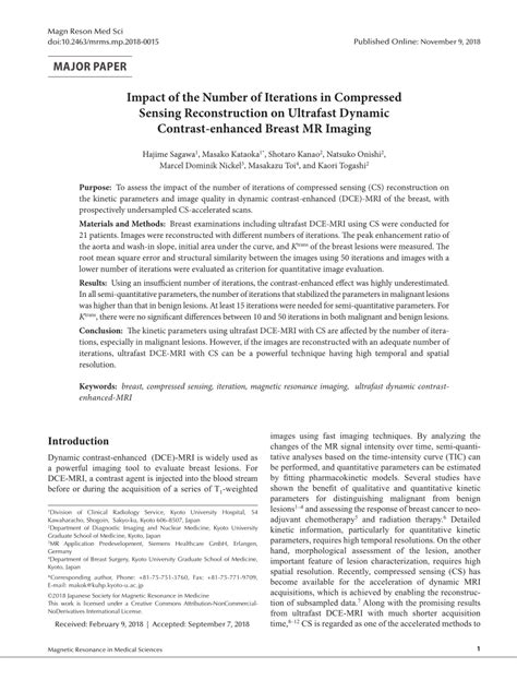 Pdf Impact Of The Number Of Iterations In Compressed Sensing