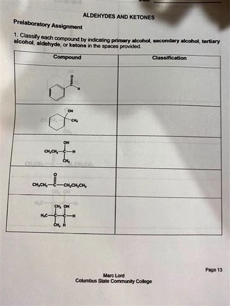 Solved Aldehydes And Ketones Prelaboratory Assignment Chegg