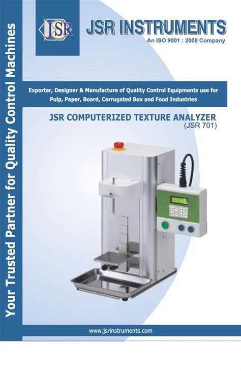 Food Texture Analyzer At Best Price In Roorkee By J S R Instruments